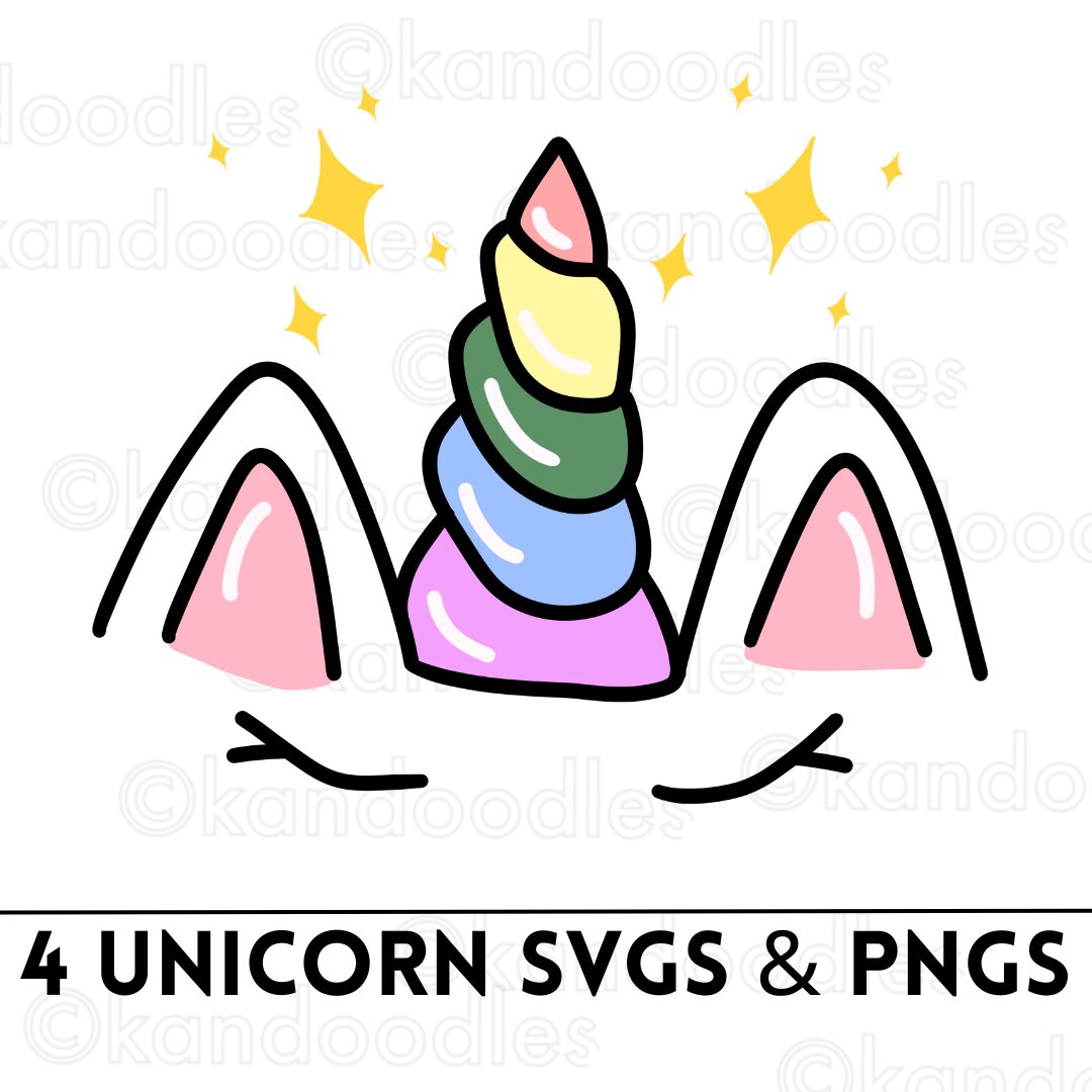 Unicorn SVG & PNG Bundle 4 Unicorn Svgs and Pngs Instant Download ...