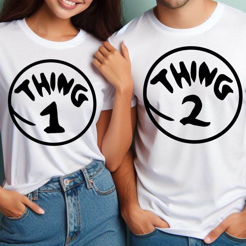 Thing 1 Thing 2 SVG PNG: Dr. Seuss Inspired Clipart (digital Download ...