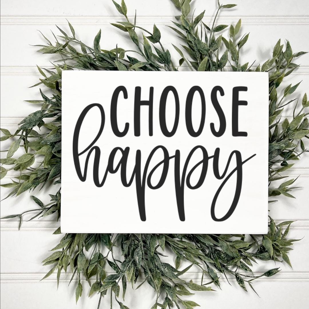 Choose Happy Mini Wood Sign | Rustic Farmhouse Decor - Etsy