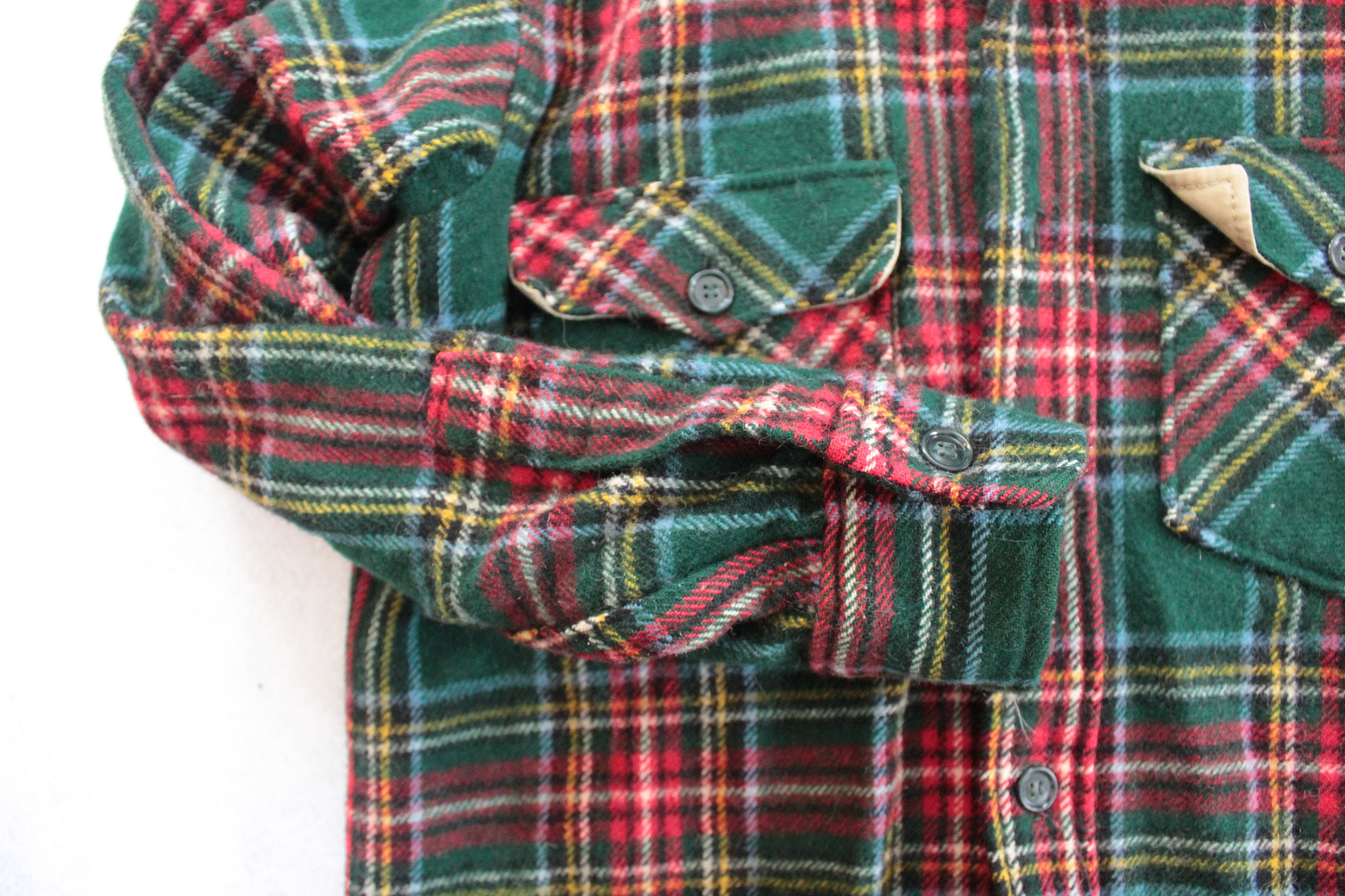 VINTAGE 1960s WOOLRICH Plaid Jacket Button Down, Heavy Weight Wool 85% ...