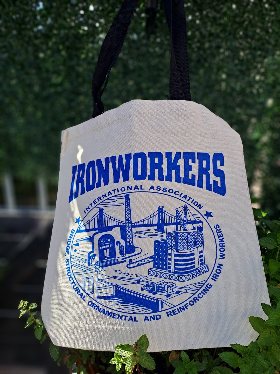 Women Tote Bag Union Pride JIW Ironworkers Metal Building Crane, Rod ...