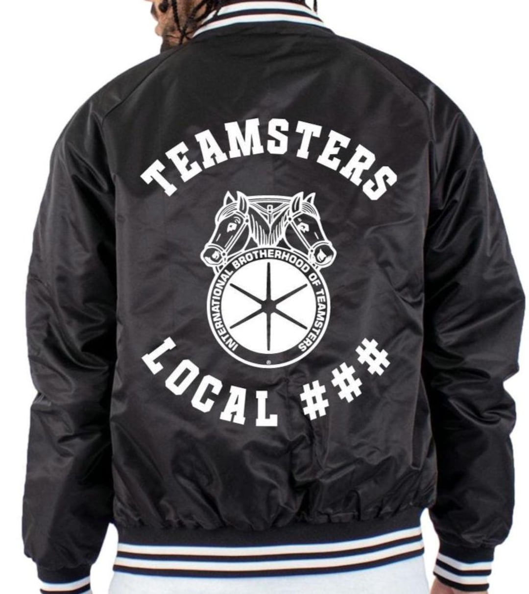 Personalized Teamsters Nylon Varsity Bomber Jacket, Dad Jacket, Dad Gift, Husband Gift Custom ...