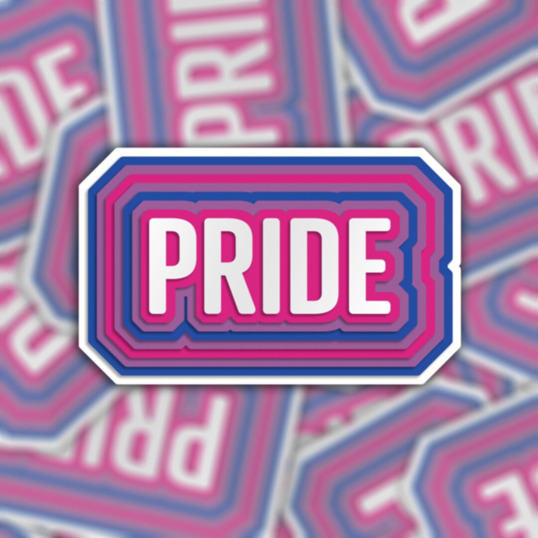 Bisexual Geometric Pride Sticker or Magnet - Die Cut Vinyl Waterproof ...