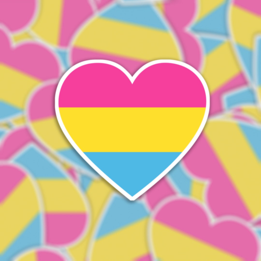 Pan Heart Pride Flag Sticker or Magnet - Die Cut Waterproof Vinyl ...