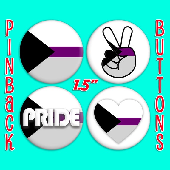 Demi Pride Flag 1.5 Button Set LGBTQ Pinback | Etsy
