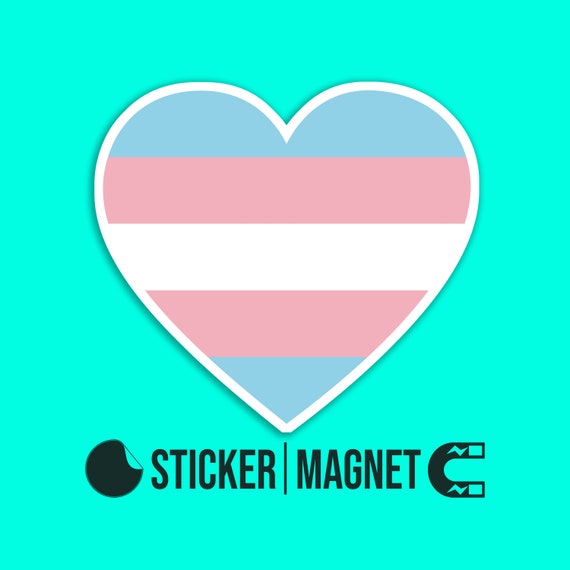Trans Heart Pride Flag Sticker or Magnet Die Cut Vinyl | Etsy