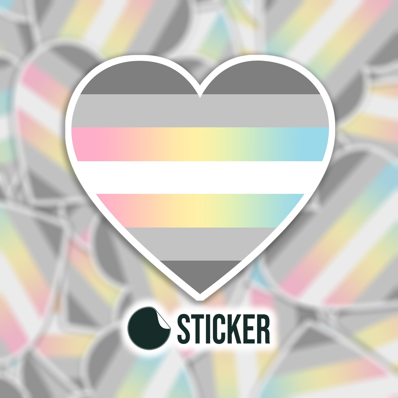 Demiflux Demifluid Pride Flag Heart Sticker Die Cut Vinyl - Etsy