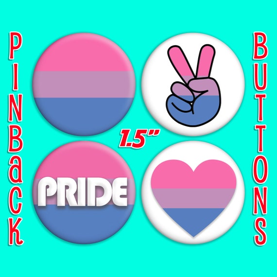 Bi Pride Flag 1.5 Button Set LGBTQ Pinback Button | Etsy