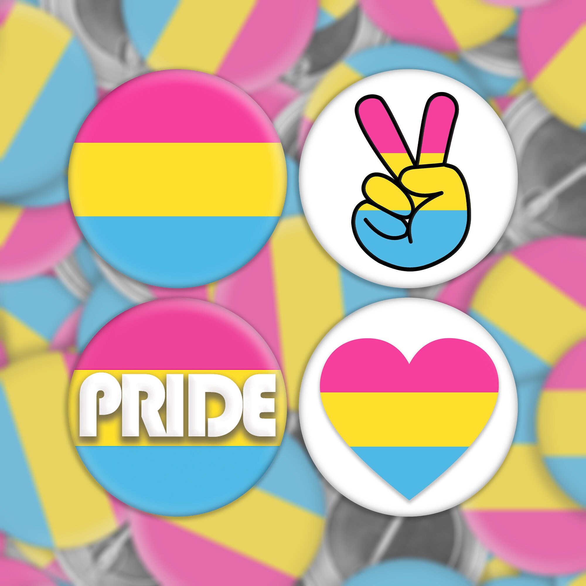 Pan Pride Flag 1.5 Button Set LGBTQ Pinback | Etsy