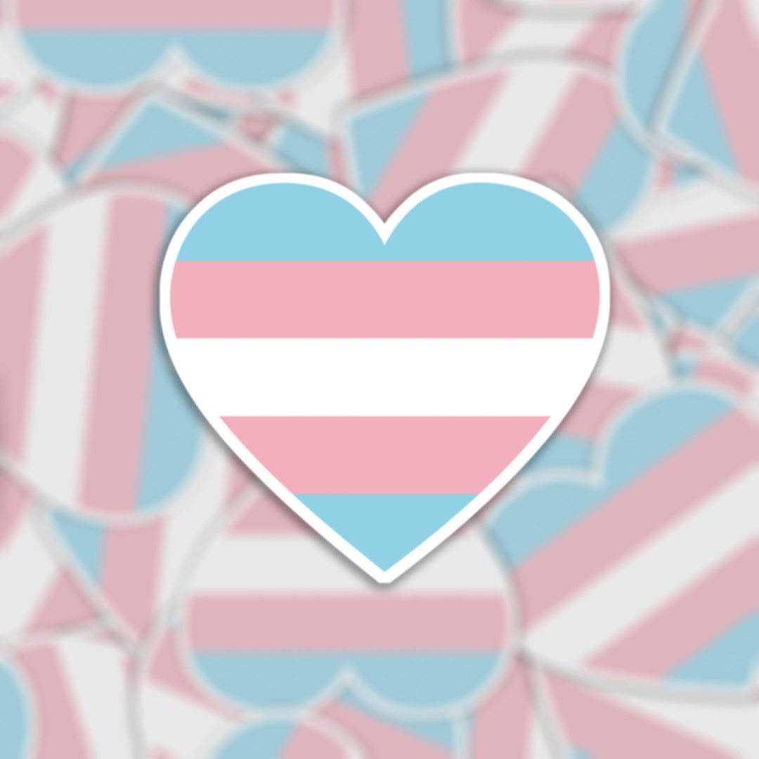 Trans Heart Pride Flag Sticker or Magnet - Die Cut Vinyl Waterproof ...