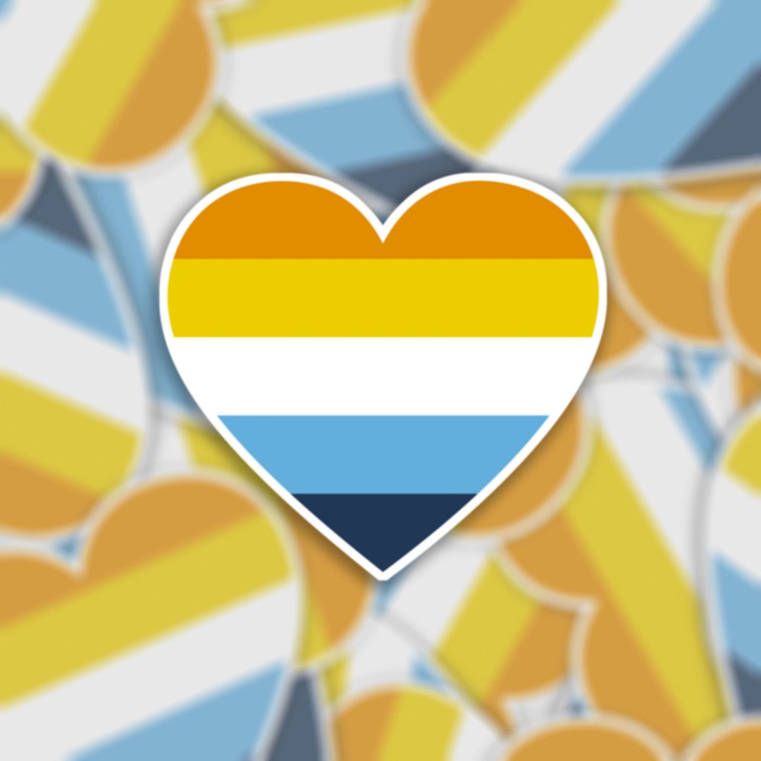 Aroace Heart Pride Flag Sticker or Magnet - Die Cut Vinyl Waterproof ...