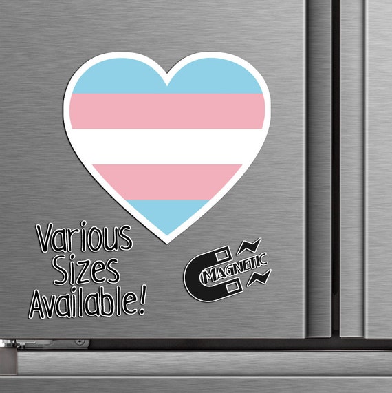 Transgender Flag Heart Sticker/ Trans Pride Weatherproof Die-Cut ...