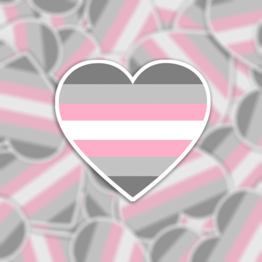 Demigirl Pride Flag Heart Sticker or Magnet - Die Cut Waterproof Vinyl ...
