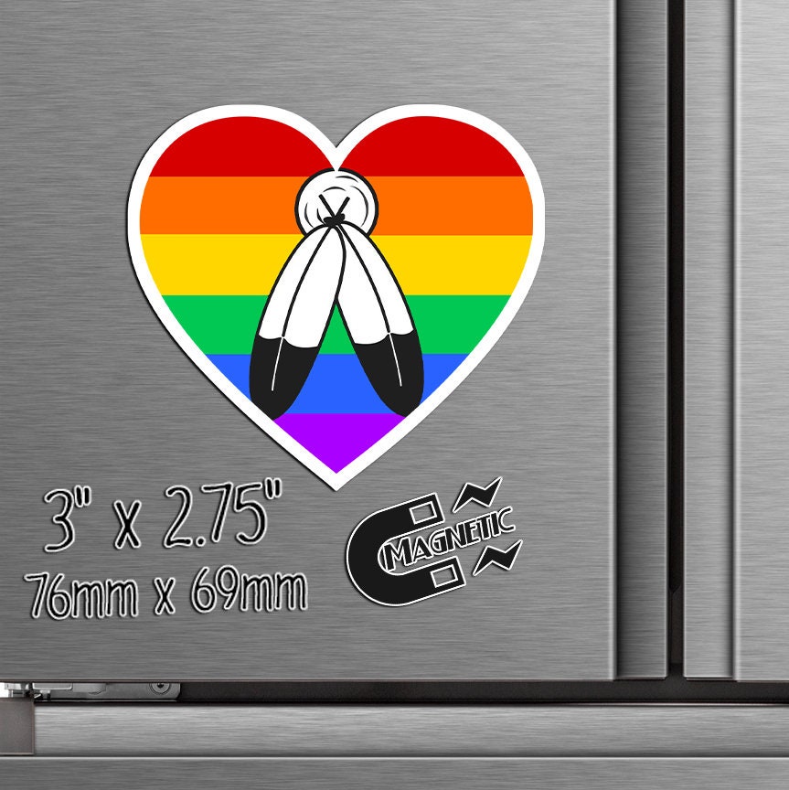 2 Spirit Pride Flag Heart Sticker or Magnet Die Cut | Etsy