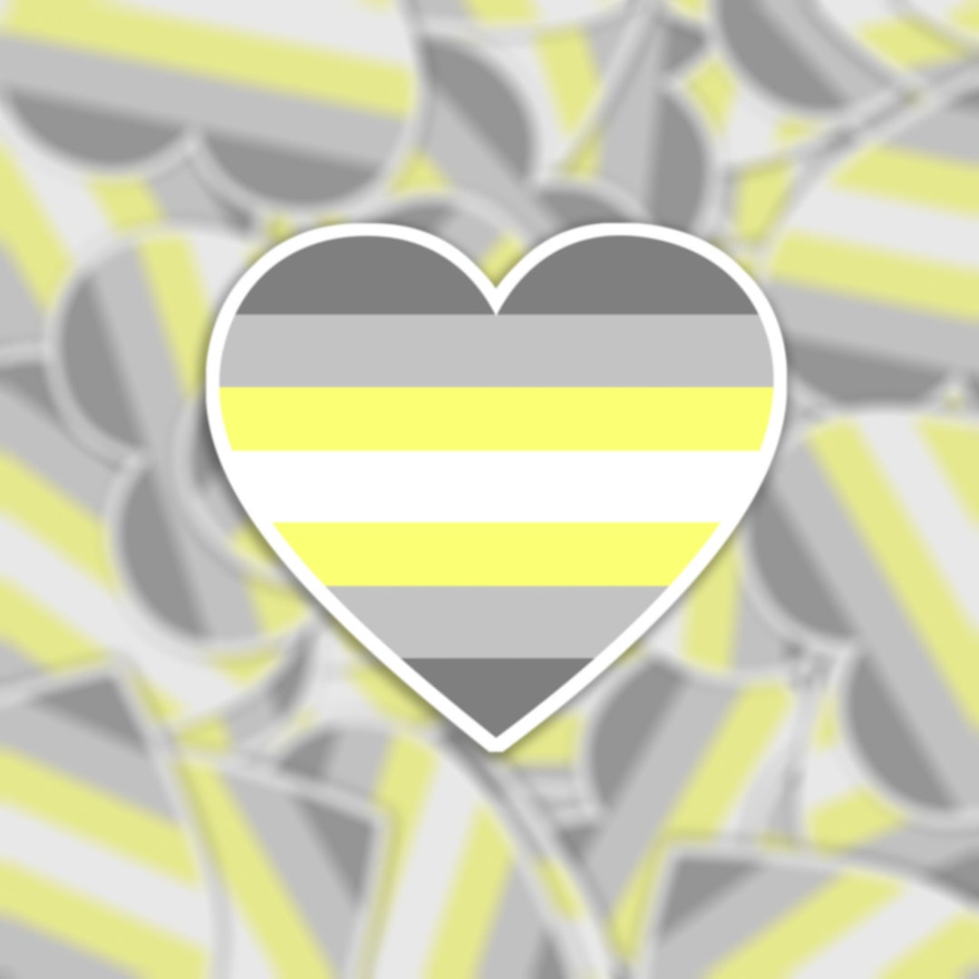 Deminonbinary Pride Flag Heart Sticker - Die Cut Waterproof Vinyl ...