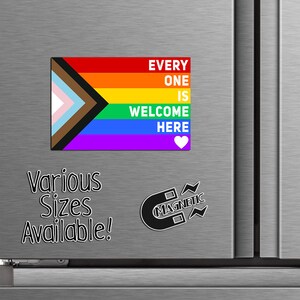 Everyone is Welcome Here - Waterproof Vinyl Sticker or Magnet | LGBTQ ...