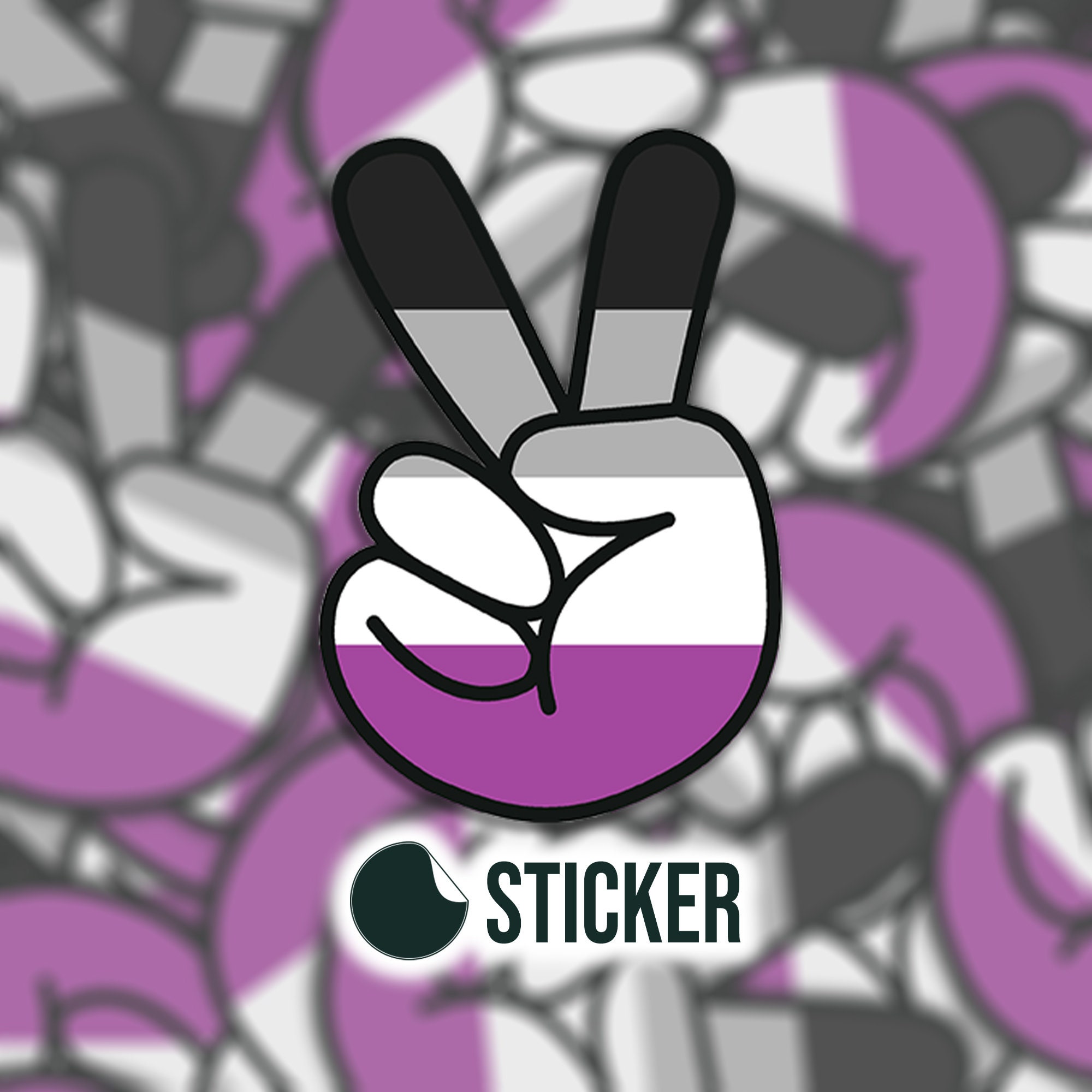 Asexual Flag Subtle Nonchalant Pride Peace Sticker Electronics ...