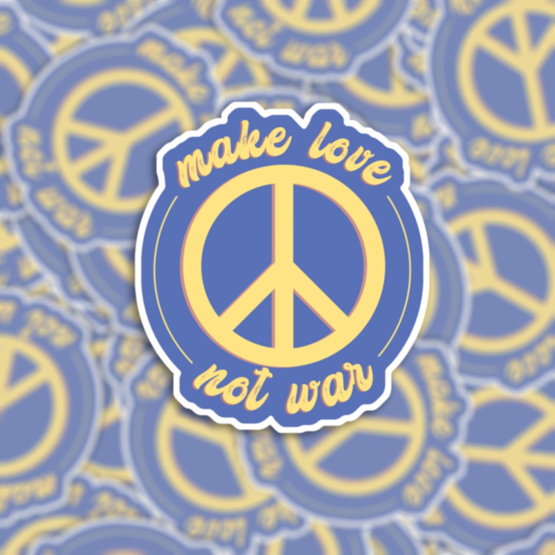 Make Love Not War Sticker - Die Cut Vinyl Waterproof Sticker | Laptop ...