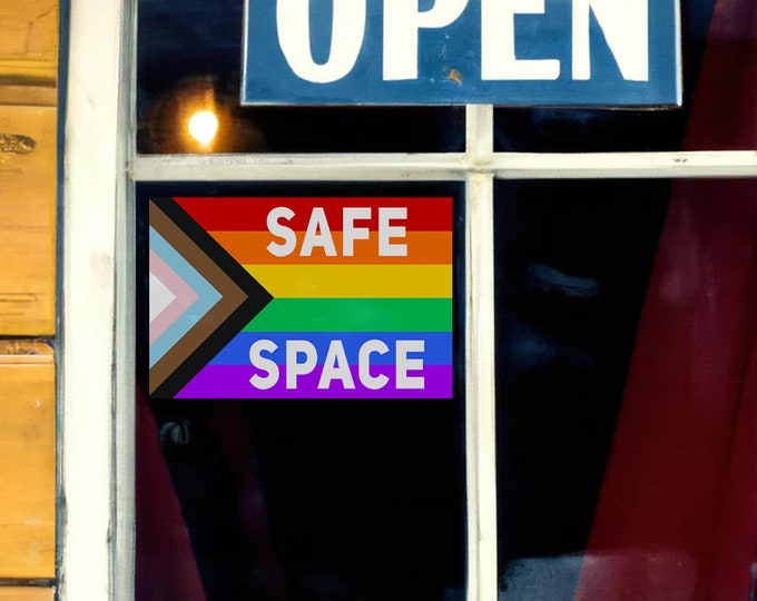 Safe Space Progress Pride Flag LGBTQ POC Transgender Flag Vibrant Color ...