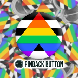 Straight Ally Pride Flag 1.5 Button Set LGBTQ Pinback Button Pin Pins ...