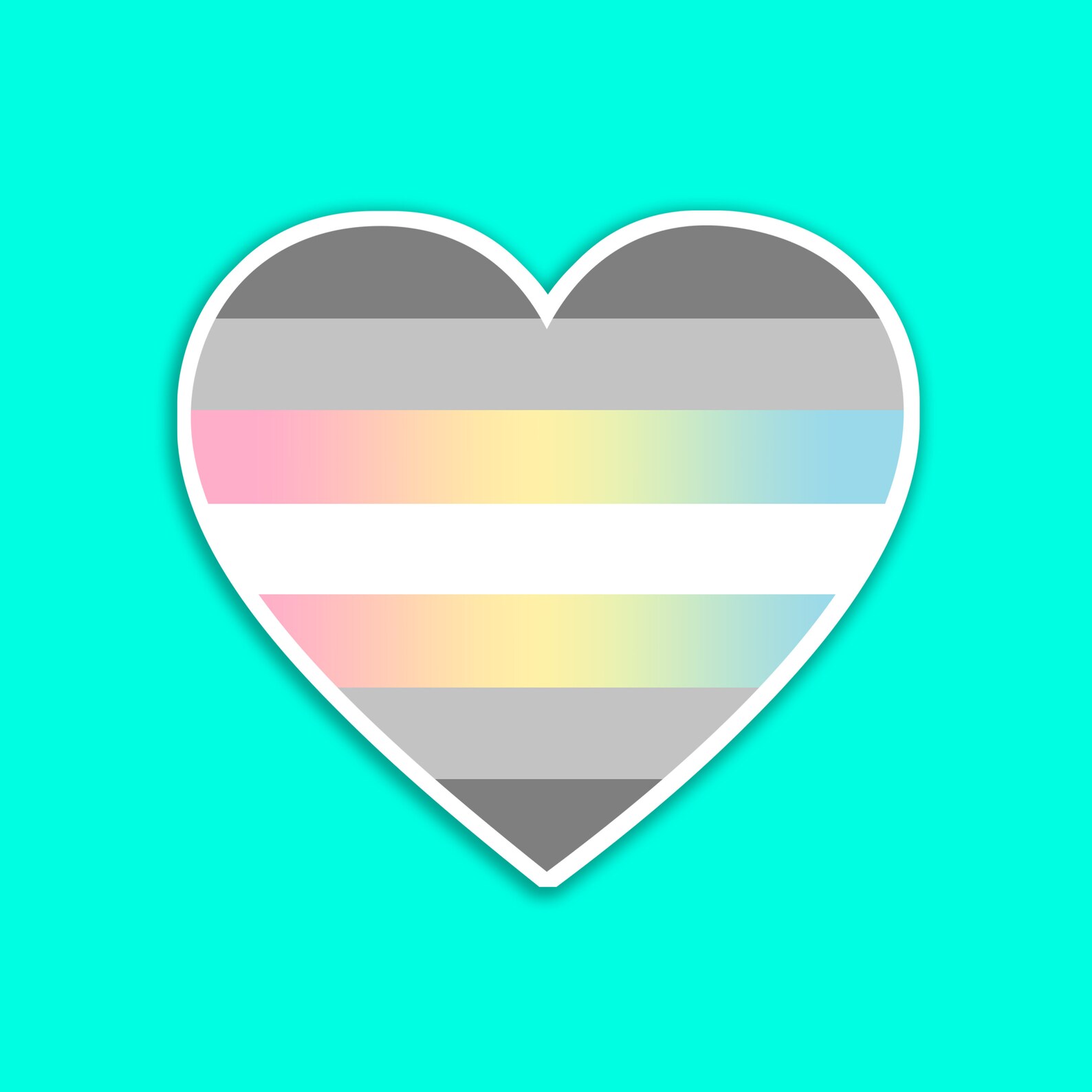 Demiflux Demifluid Pride Flag Heart Sticker Die Cut Vinyl Etsy