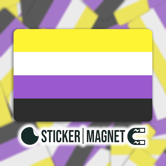 Non Binary Pride Flag Sticker or Magnet Die Cut Vinyl - Etsy