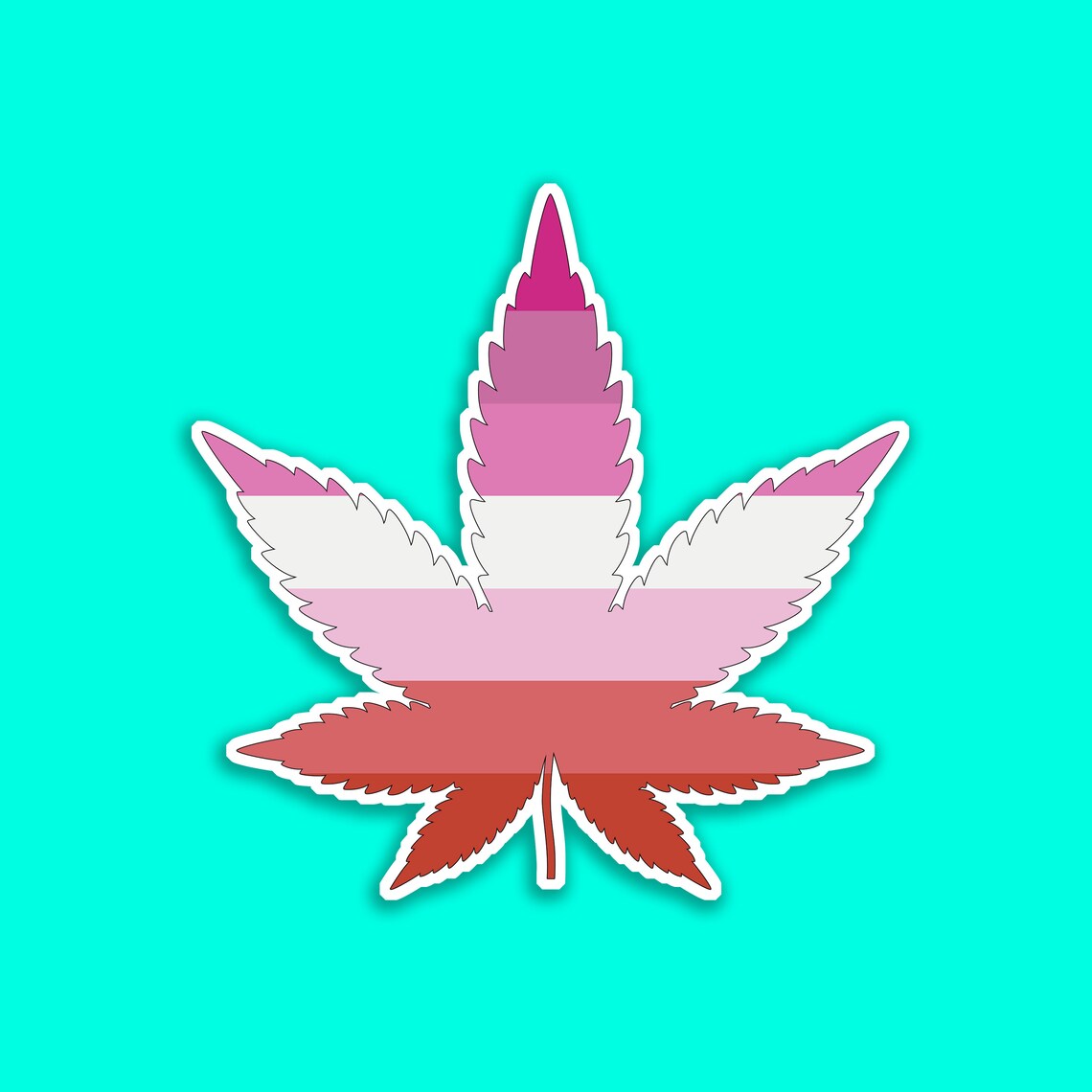 Lesbian Cannabis Leaf Pride Flag Sticker or Magnet Die Cut | Etsy