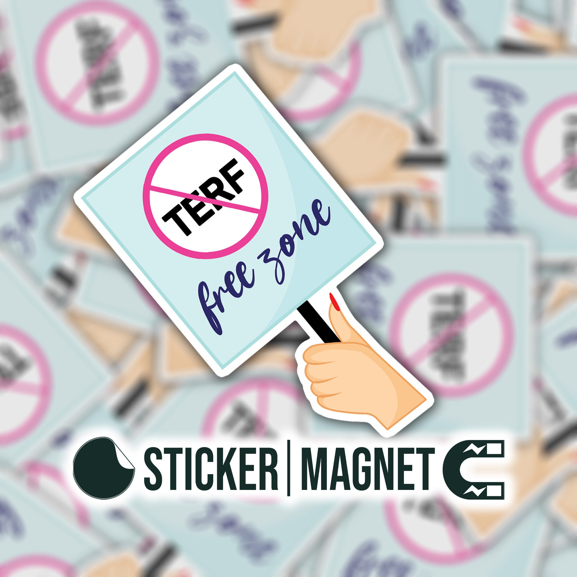 TERF Free Zone Die Cut Vinyl Waterproof Sticker or Magnet | Etsy