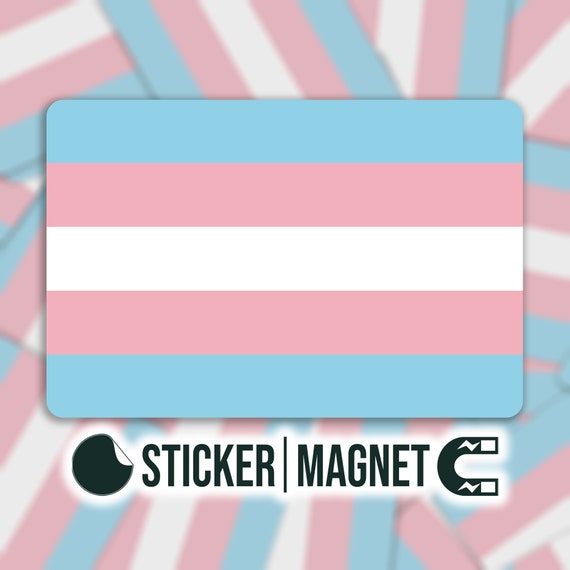 Trans Pride Flag Sticker or Magnet Die Cut Waterproof Vinyl | Etsy