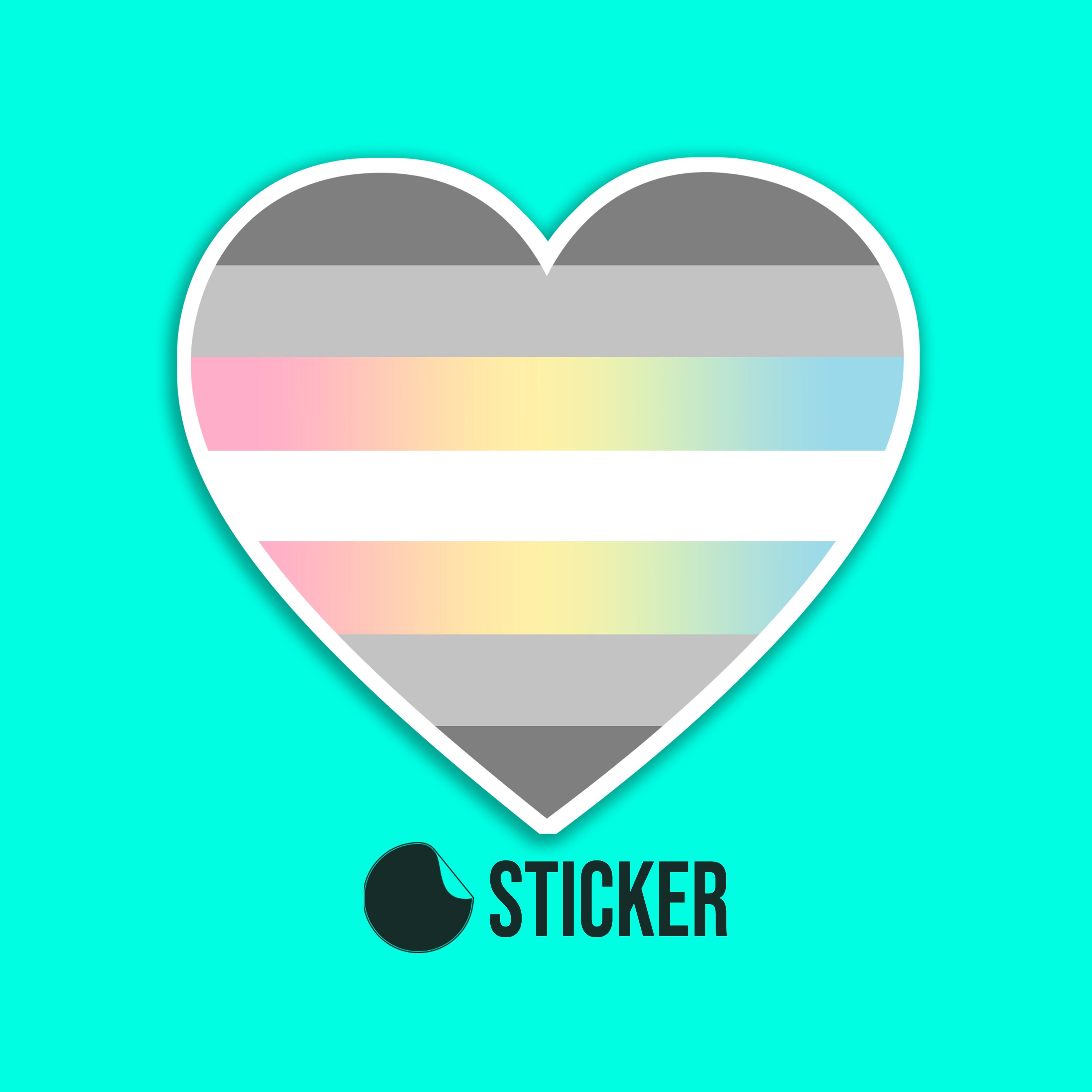 Demiflux Demifluid Pride Flag Heart Sticker Die Cut Vinyl | Etsy