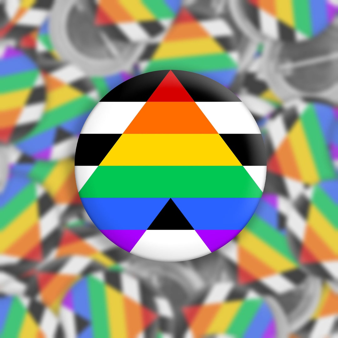 Straight Ally Pride Flag | 1.5" Button Set | LGBTQ+ | Pinback Button ...