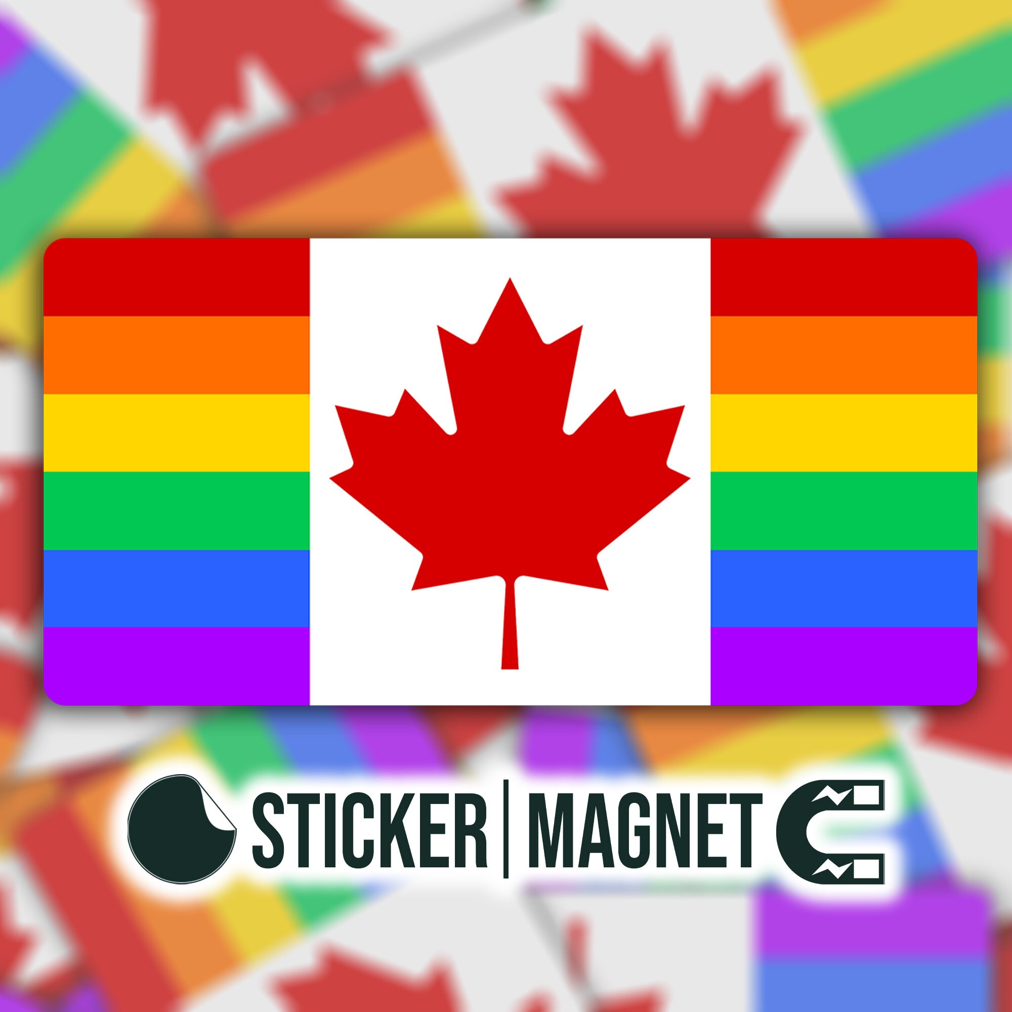 Canadian Pride Flag Sticker or Magnet Die Cut Waterproof - Etsy