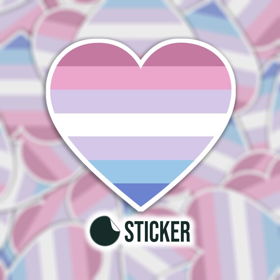 Bigender Pride Flag Heart Sticker Die Cut Vinyl Waterproof - Etsy