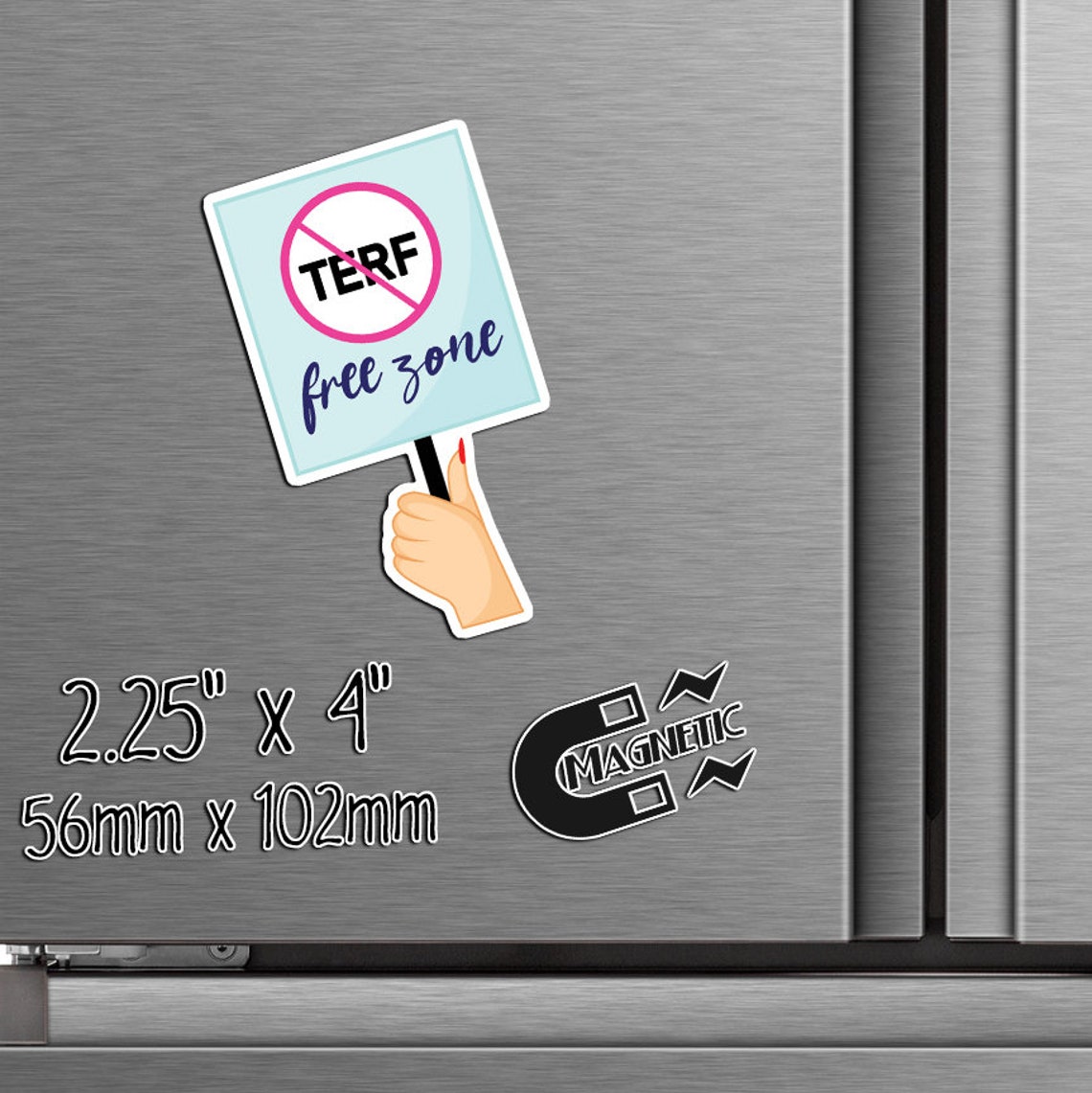 TERF Free Zone Die Cut Vinyl Waterproof Sticker or Magnet | Etsy