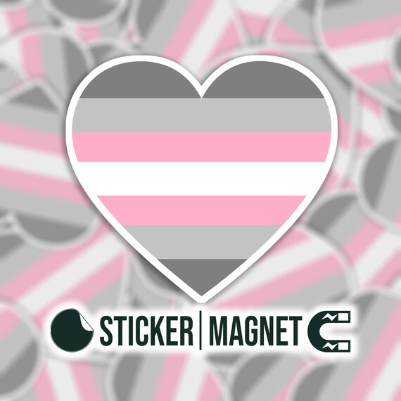 Demigirl Pride Flag Heart Sticker or Magnet Die Cut | Etsy