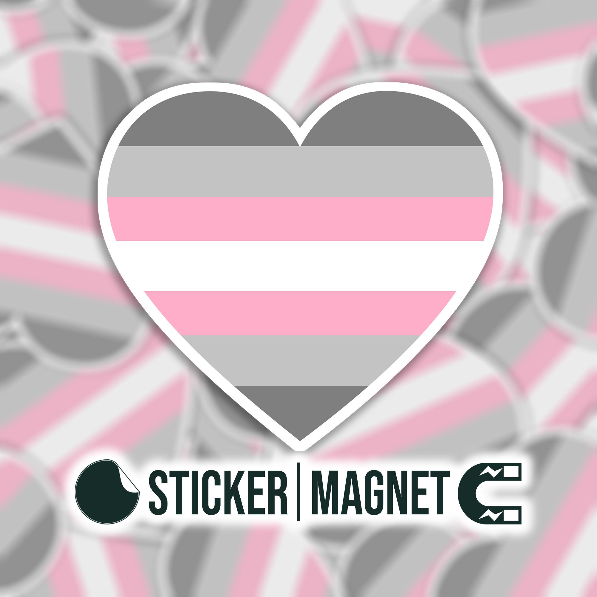 Buy Demigirl Pride Flag Heart Sticker or Magnet Die Cut Online in India ...