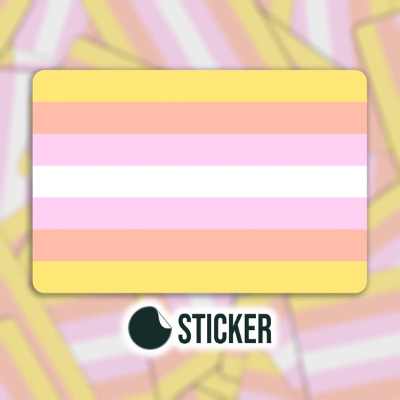Pangender Pride Flag Sticker Die Cut Vinyl Waterproof | Etsy