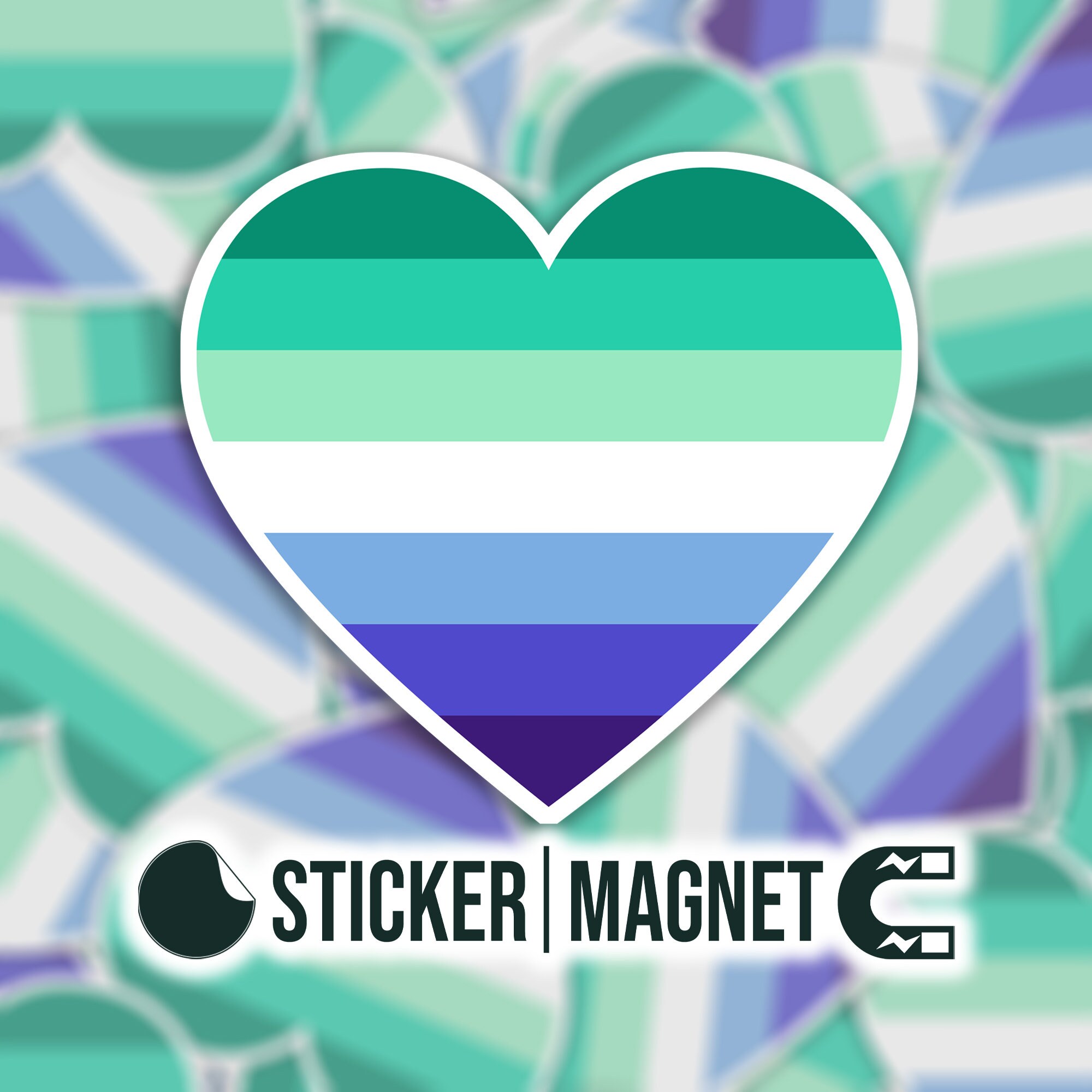 MLM Gay Male Heart Pride Flag Sticker or Magnet Die Cut - Etsy