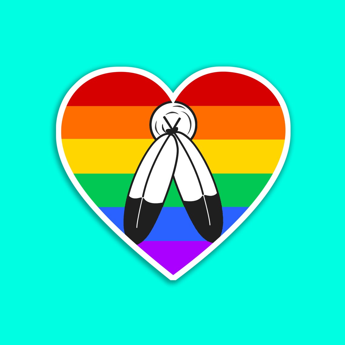 2 Spirit Pride Flag Heart Sticker or Magnet Die Cut | Etsy