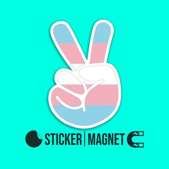 Trans Peace Pride Flag Sticker or Magnet Die Cut Waterproof | Etsy
