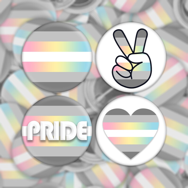 Demiflux Demifluid Pride Flag 1.5 Button Set LGBTQ | Etsy