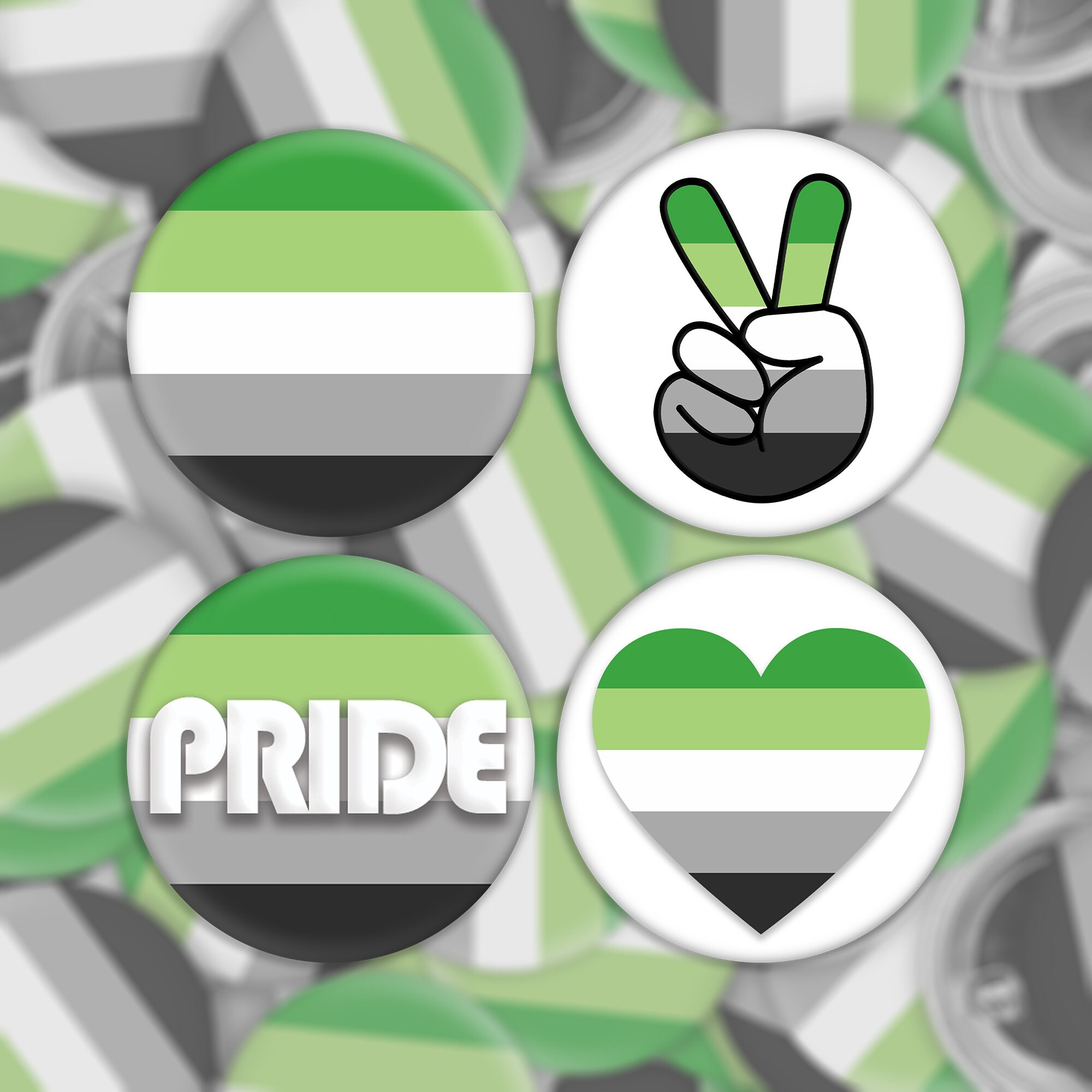 Aromantic Pride Flag 1.5 Button Set LGBTQ Pinback | Etsy