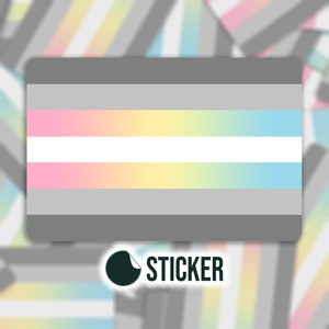 Demiflux Demifluid Pride Flag Sticker - Die Cut Vinyl Waterproof ...