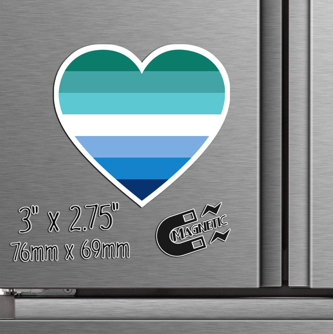 MLM Gay Male Heart Pride Vlag Sticker of Magneet Die Cut | Etsy