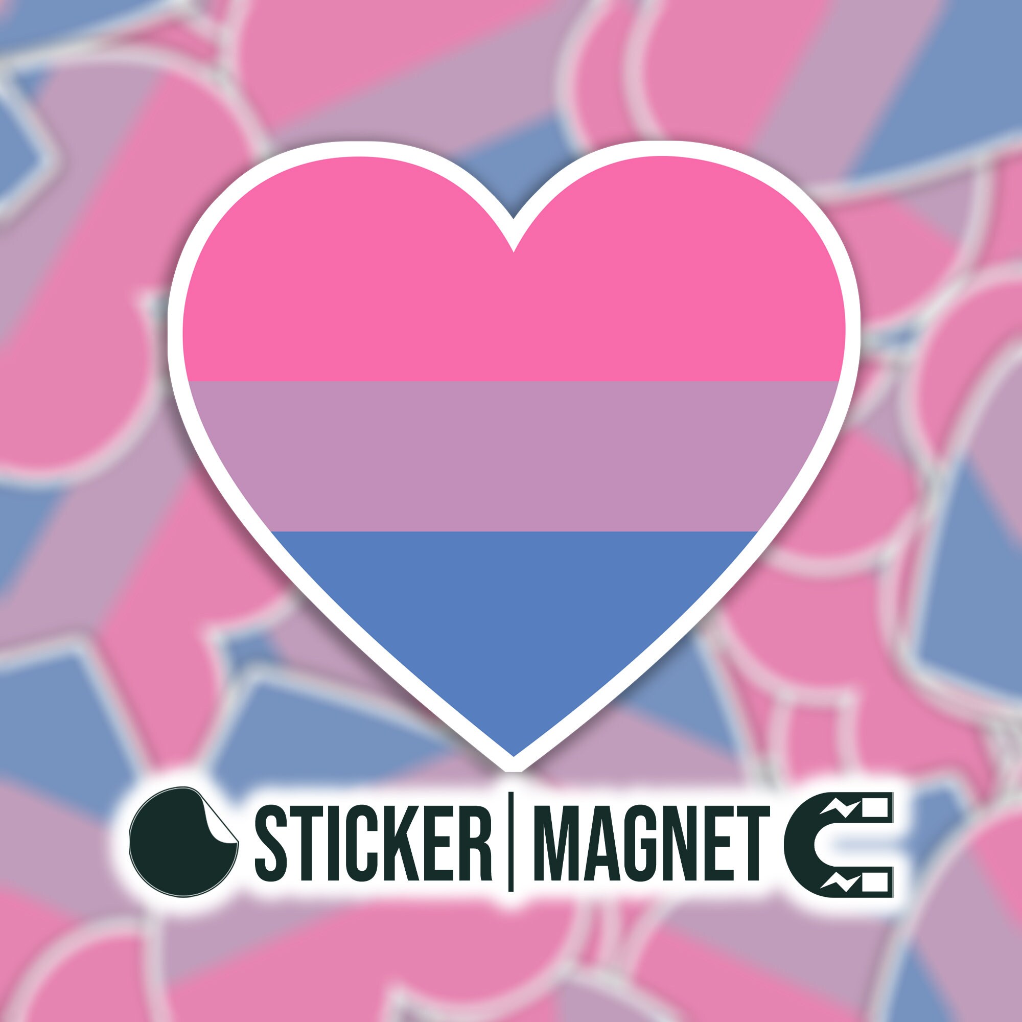 Materials Papercraft LGBTQ+ Bi Pride Sticker or Magnet Bi Pride Flag ...