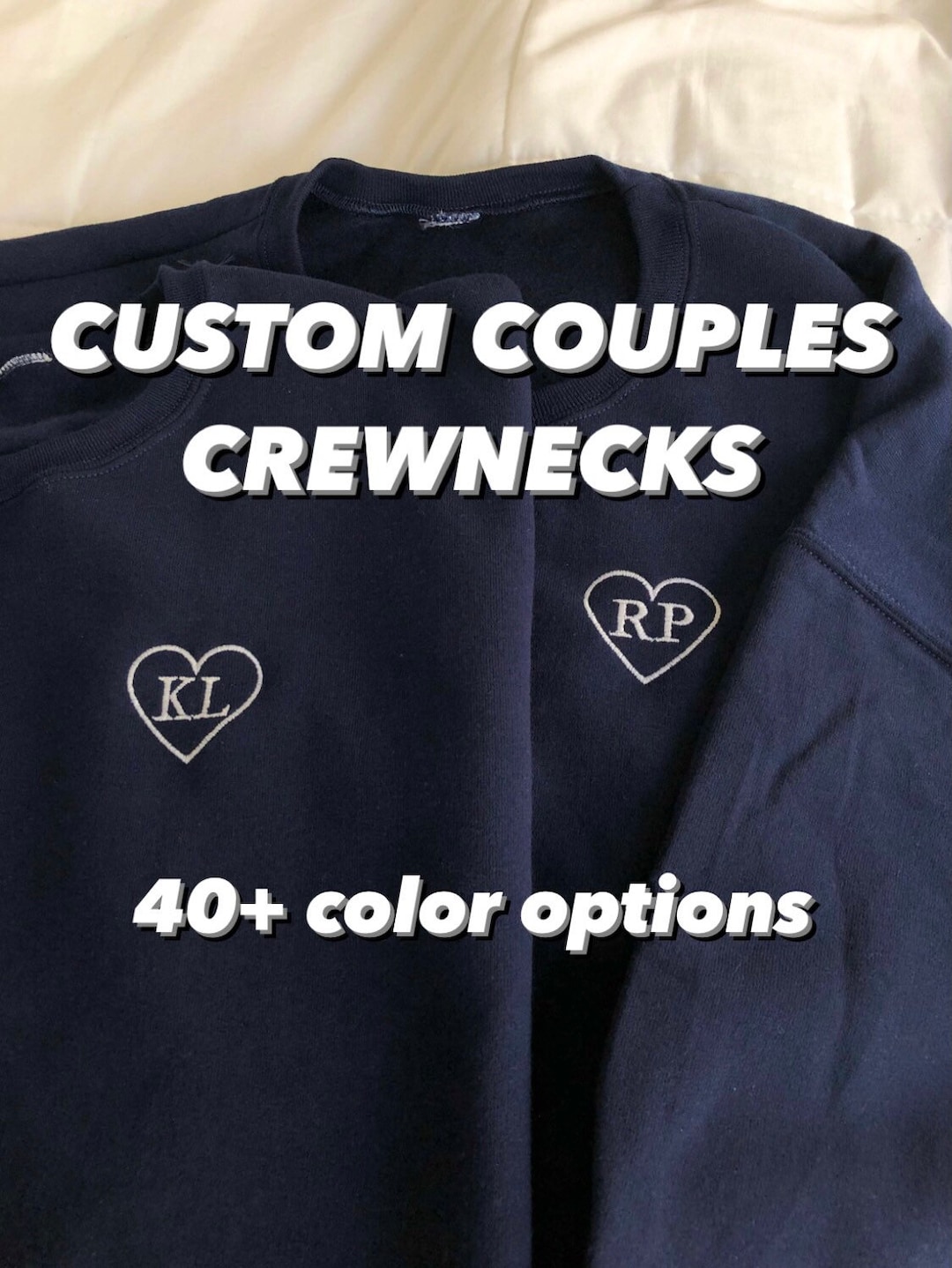 Personalized Couples Initialed Crewnecks 2 Custom Crewnecks - Etsy