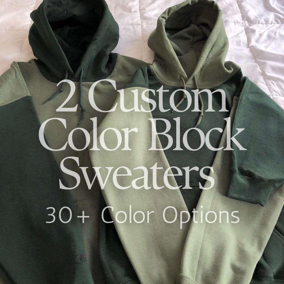 Set of 2 Matching Couples Sweaters: Custom Colorblock Hoodies - Etsy