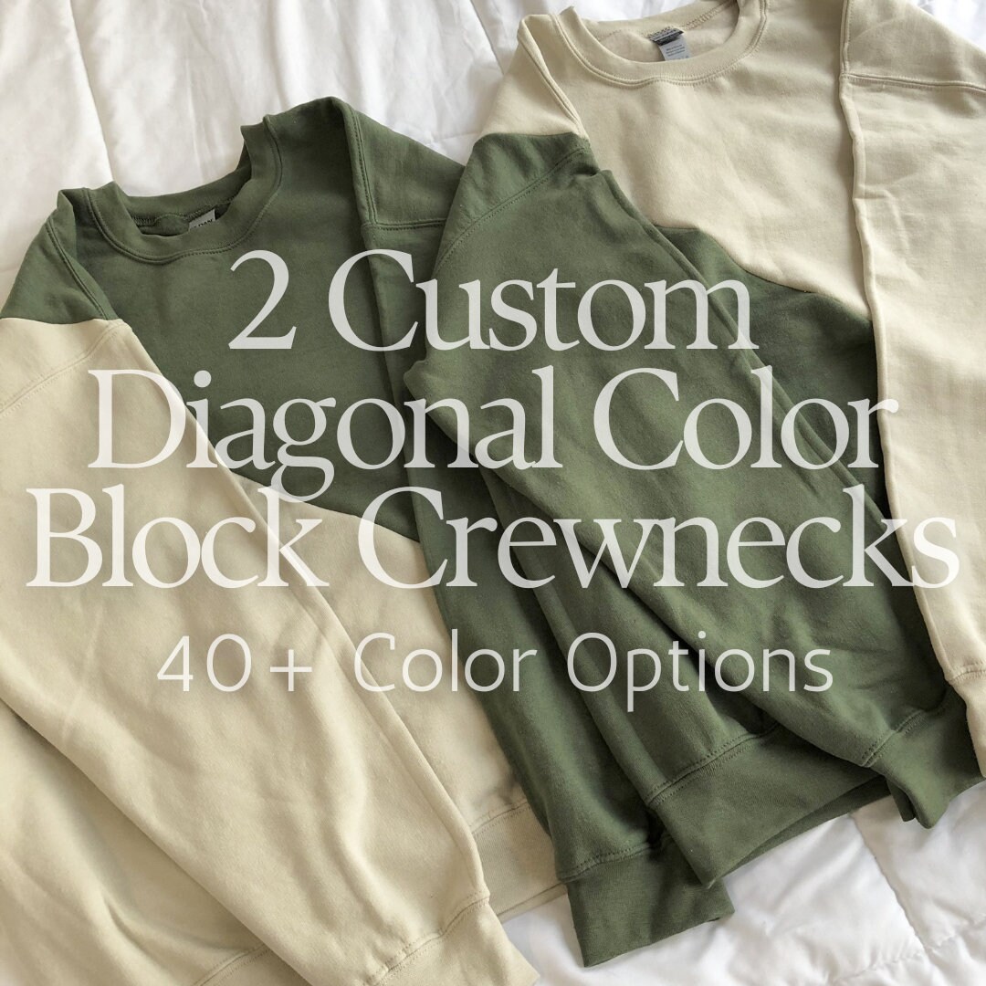 Two Custom Couples Sweatshirts: Diagonal Crewneck Sweaters - Etsy