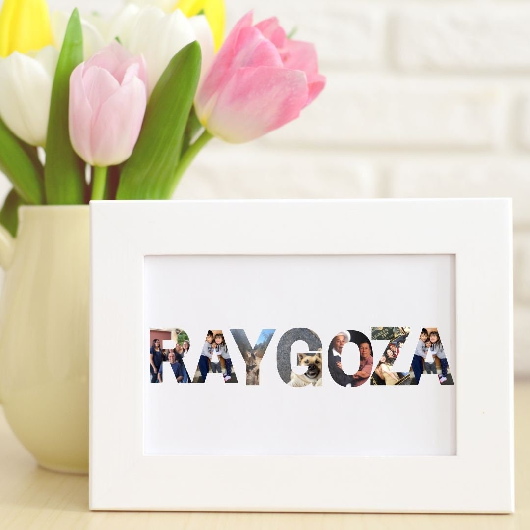 Personalized Family Name Photo Collage, Custom Gift, Family Printables ...