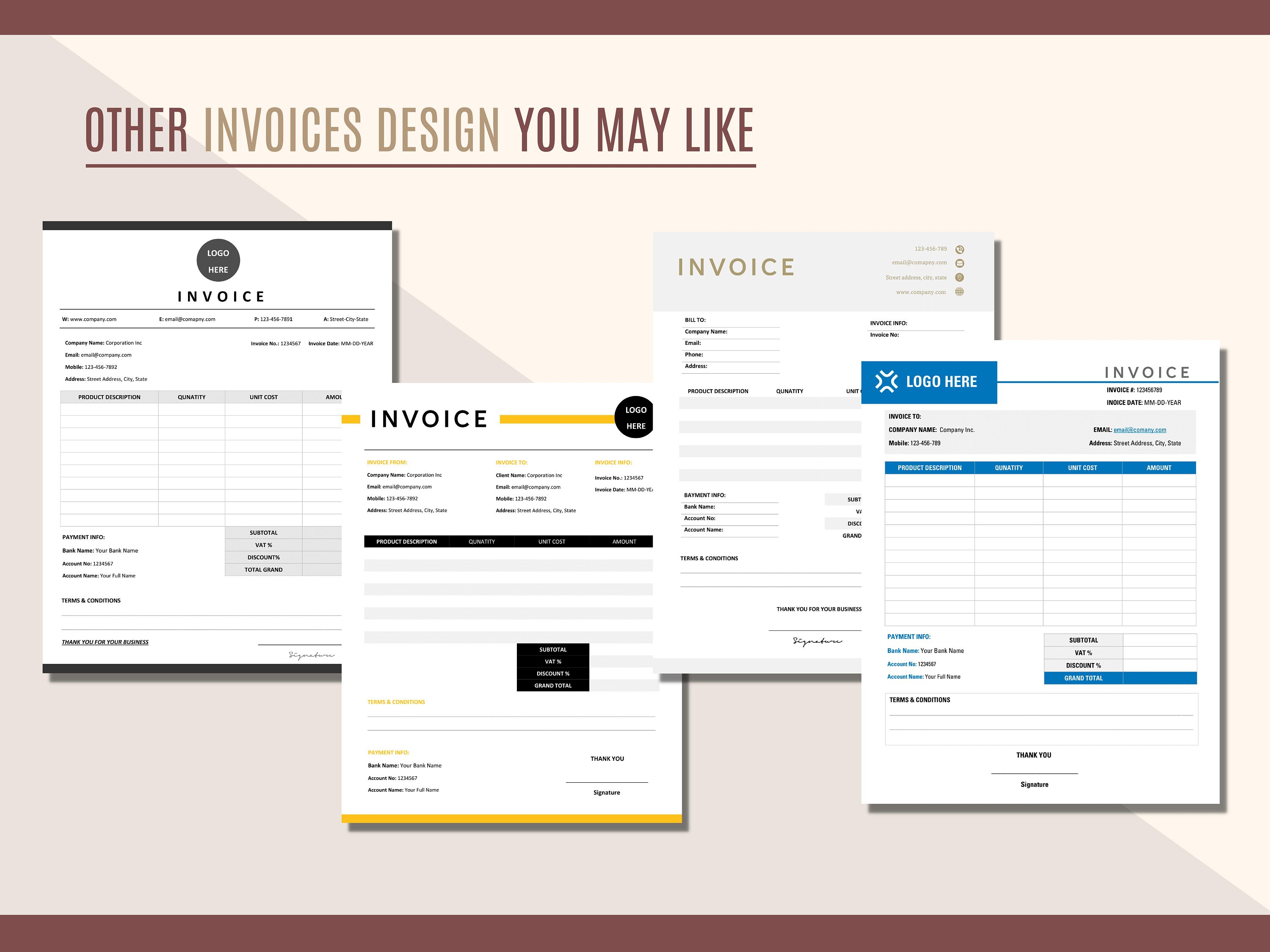 Invoice Form Template, Printable Order Form, Customer Invoice, With ...